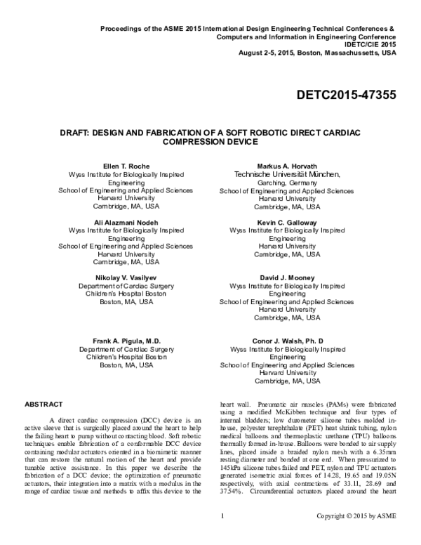 (PDF) Design and Fabrication of a Soft Robotic Direct Cardiac ...