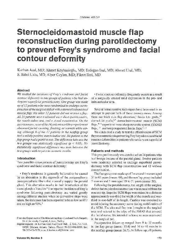 (PDF) Sternocleidomastoid Muscle Flap Reconstruction during ...