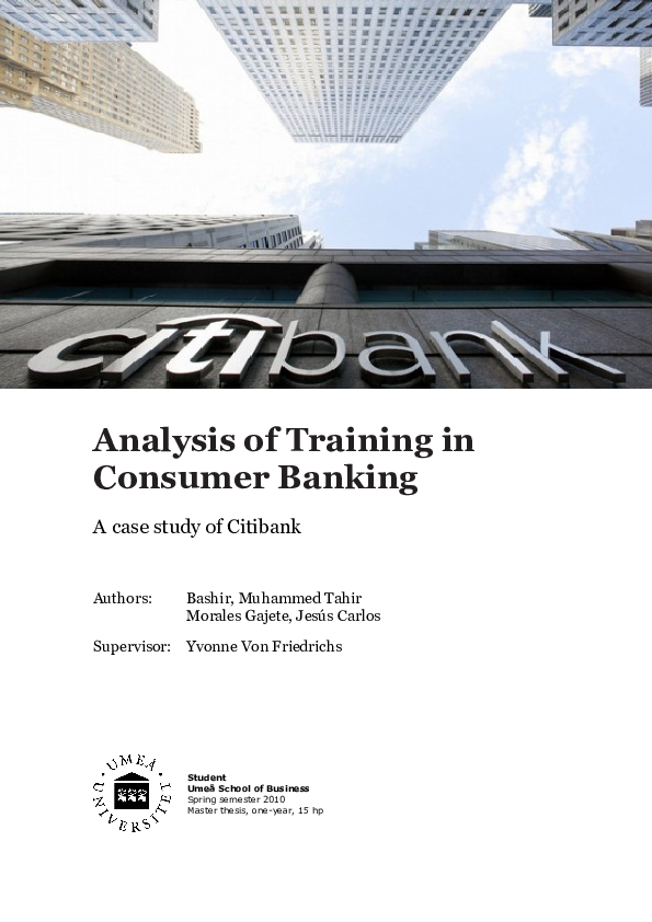 (PDF) Analysis of training in consumer banking : A case study of Citibank
