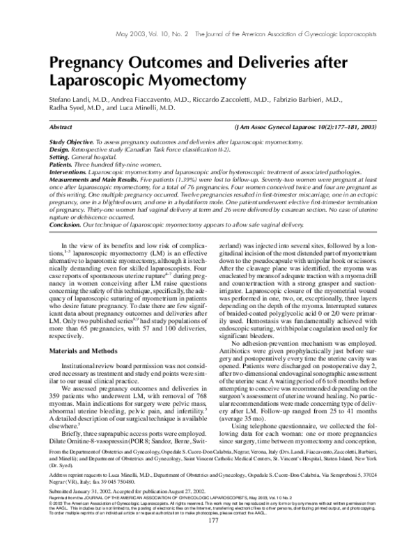 Pdf Obstetrical Complications And Reproductive Outcomes Of