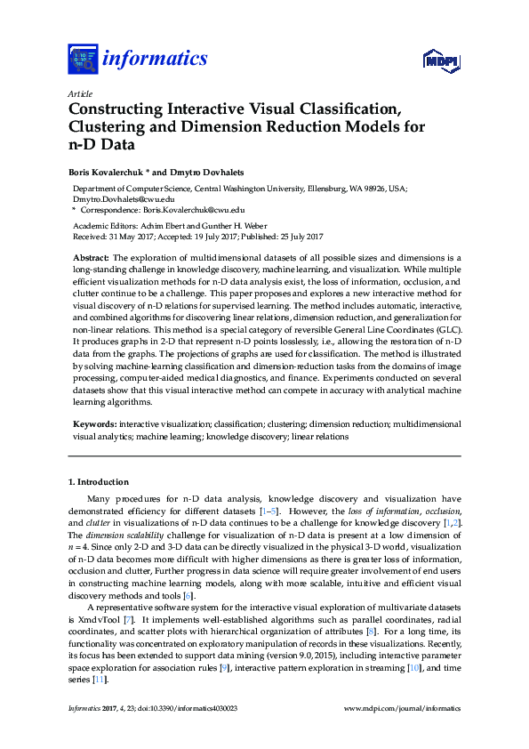 Pdf Constructing Interactive Visual Classification Clustering And