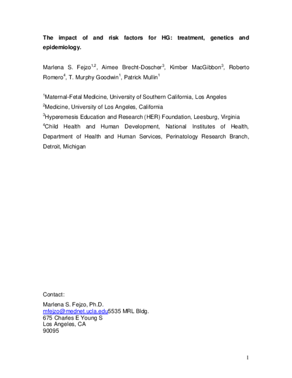 (PDF) The impact of and risk factors for HG : treatment , genetics and ...