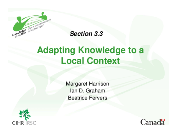 (PDF) Adapting knowledge to local context
