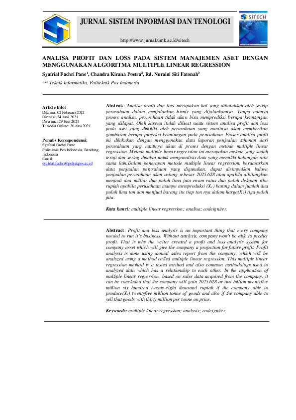 (PDF) Analisa Profit Dan Loss Pada Sistem Manajemen Aset Dengan ...