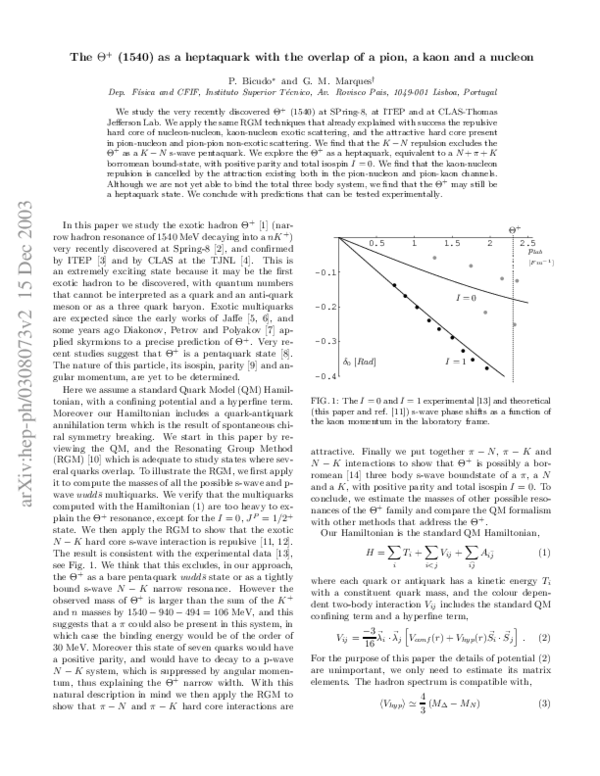 (PDF) Theta+(1540) as a heptaquark with the overlap of a pion, a kaon ...