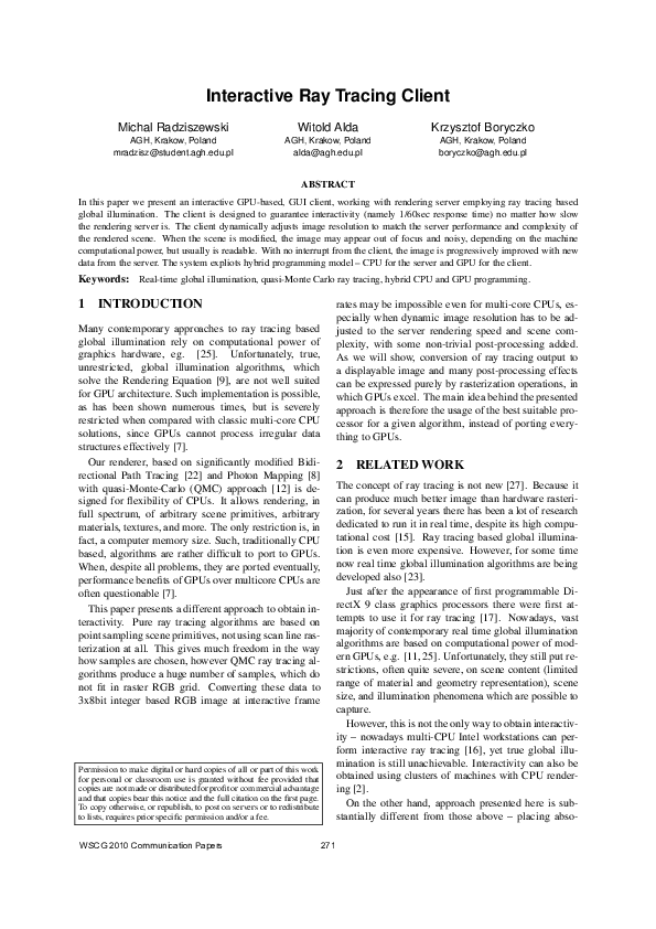 (PDF) Interactive Ray Tracing Client