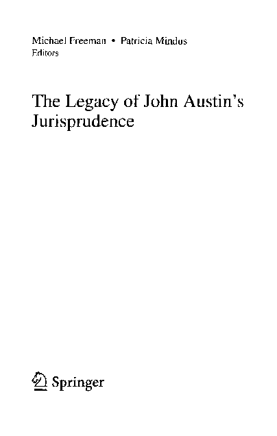 (PDF) The Legacy of John Austin's Jurisprudence