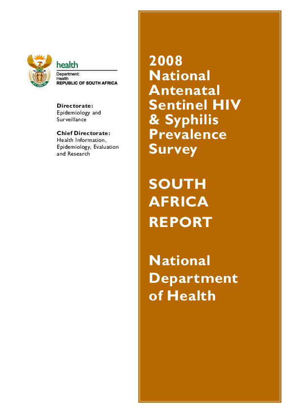 (PDF) 2008 NATIONAL ANTENATAL SENTINEL HIV AND SYPHYLIS PREVALENCE ...