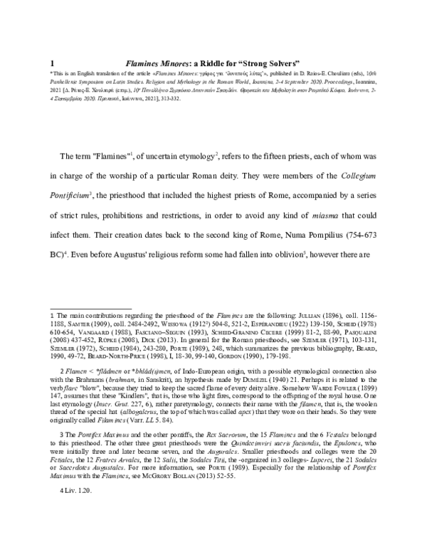 (PDF) Flamines Minores: a Riddle for "Strong Solvers"