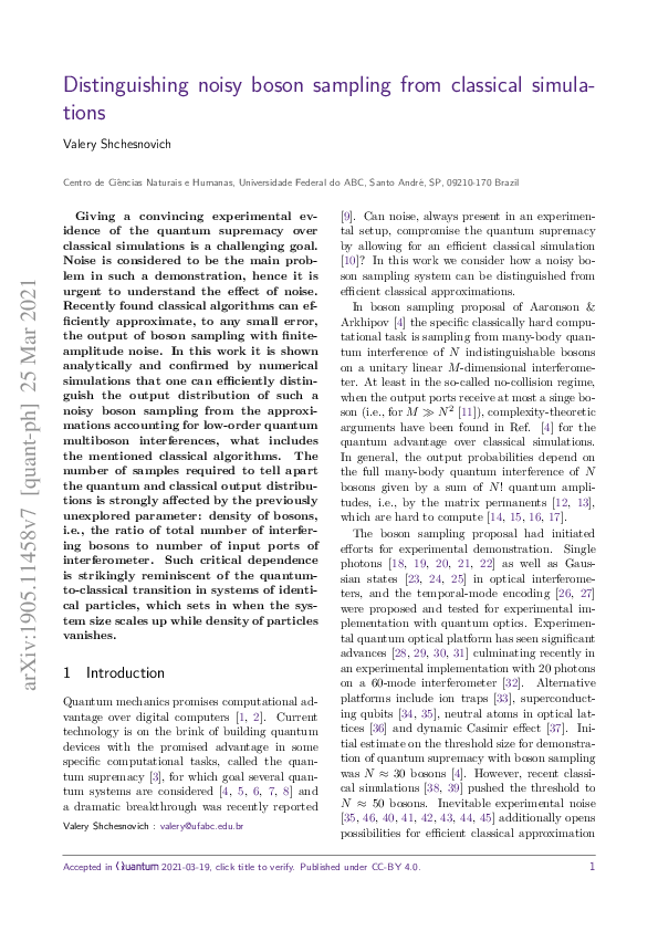 (PDF) Noise sensitivity of Boson Sampling and density of bosons