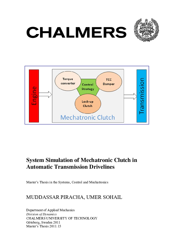 (PDF) System simulation of mechatronic clutch in automatic transmission ...
