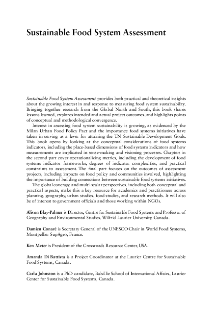 (PDF) Sustainable Food System Assessment (Open Access) | Amanda Di ...