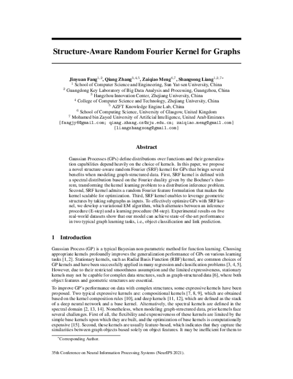 (PDF) Structure-Aware Random Fourier Kernel for Graphs