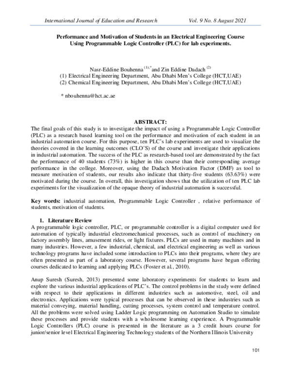 (PDF) Performance and Motivation of Students in an Electrical Engineering Course Using ...
