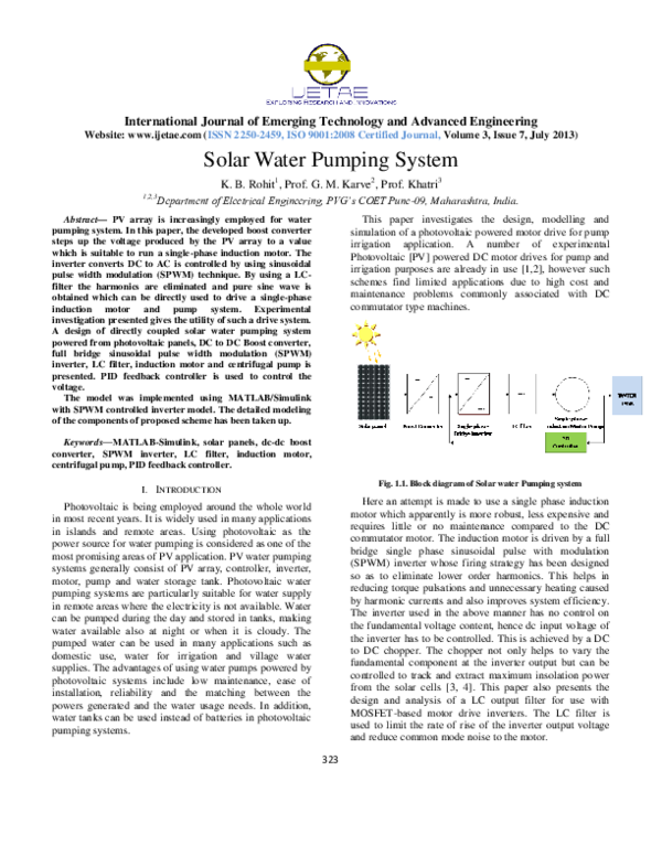 (PDF) Solar Water Pumping System