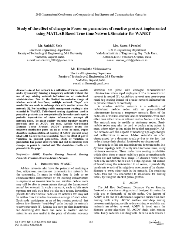 (PDF) Study of the Effect of Change in Power on Parameters of Reactive Protocol Implemented ...