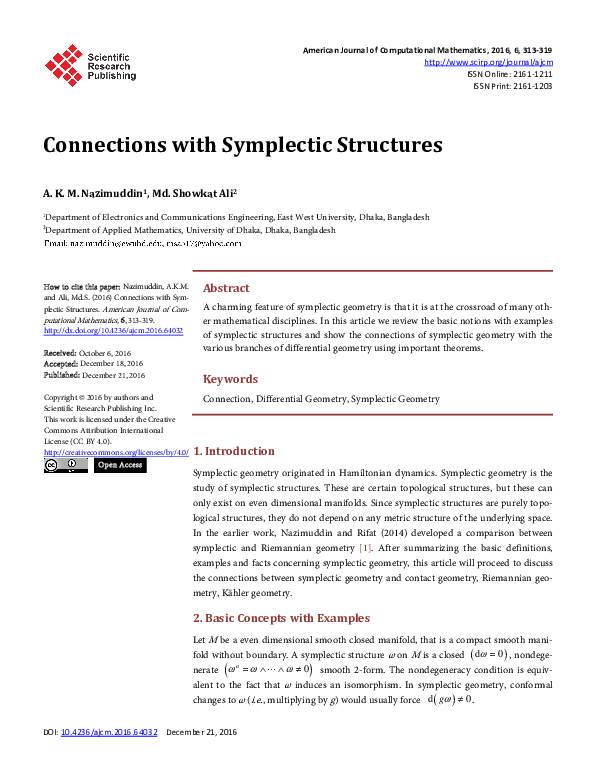 (PDF) Connections with Symplectic Structures