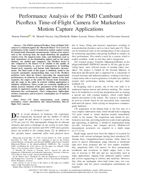 (PDF) Performance Analysis of the PMD Camboard Picoflexx Time-of-Flight ...