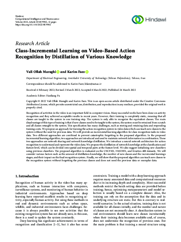 (PDF) Class-Incremental Learning on Video-Based Action Recognition by Distillation of Various ...