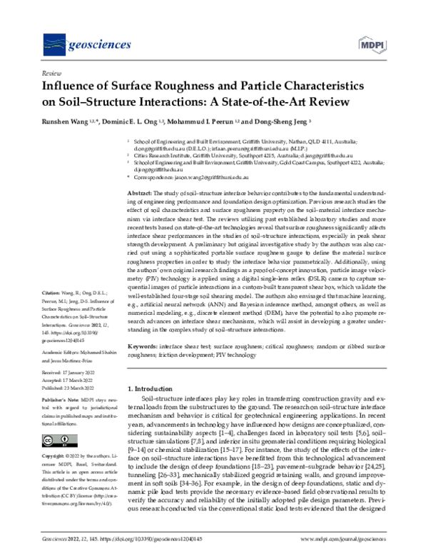 (PDF) Influence of Surface Roughness and Particle Characteristics on ...