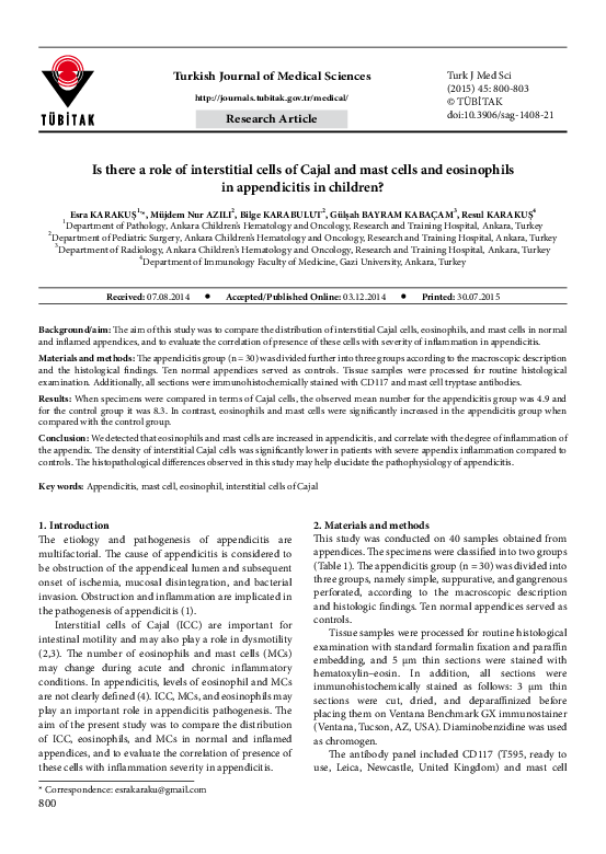 (PDF) Is there a role of interstitial cells of Cajal and mast cells and ...