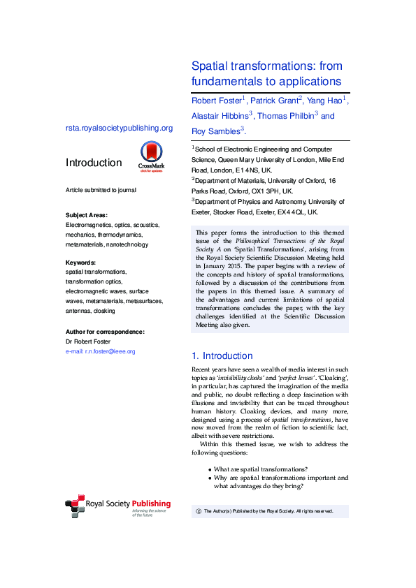 Pdf Spatial Transformations From Fundamentals To Applications