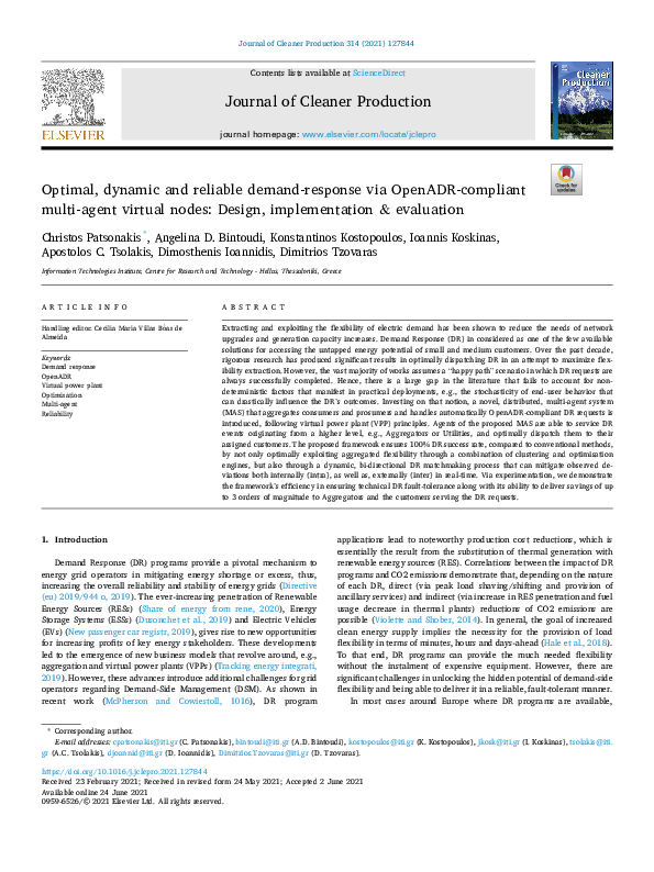 (PDF) Optimal, dynamic and reliable demand-response via OpenADR ...