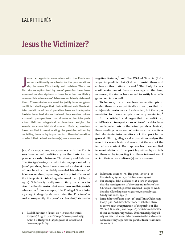 (PDF) Jesus the Victimizer?