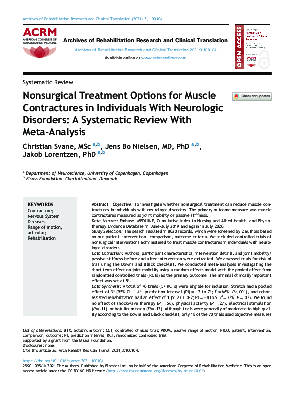 (PDF) Nonsurgical Treatment Options for Muscle Contractures in ...