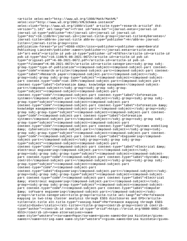 Performance Mapping In Two Step Cluster Analysis Through Eseg