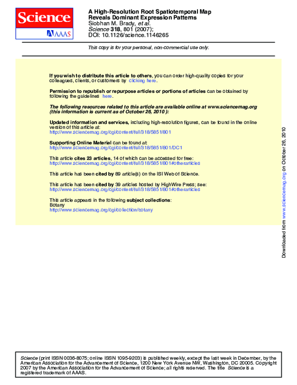 (PDF) Reveals Dominant Expression Patterns A High-Resolution Root ...