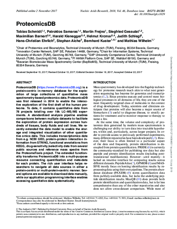 (PDF) ProteomicsDB | Martin Frejno - Academia.edu
