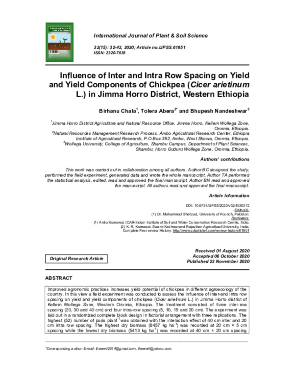 (PDF) Influence of Inter and Intra Row Spacing on Yield and Yield ...