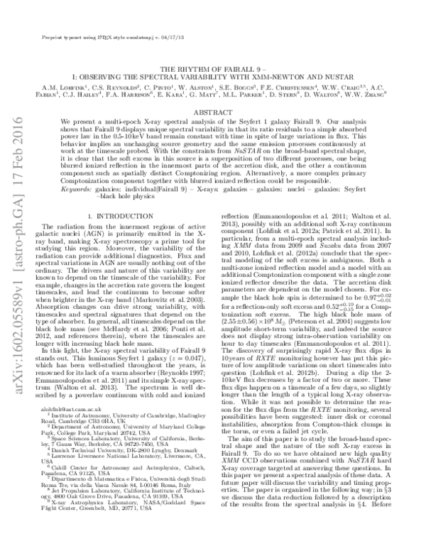 (PDF) THE RHYTHM OF FAIRALL 9. I. OBSERVING THE SPECTRAL VARIABILITY ...