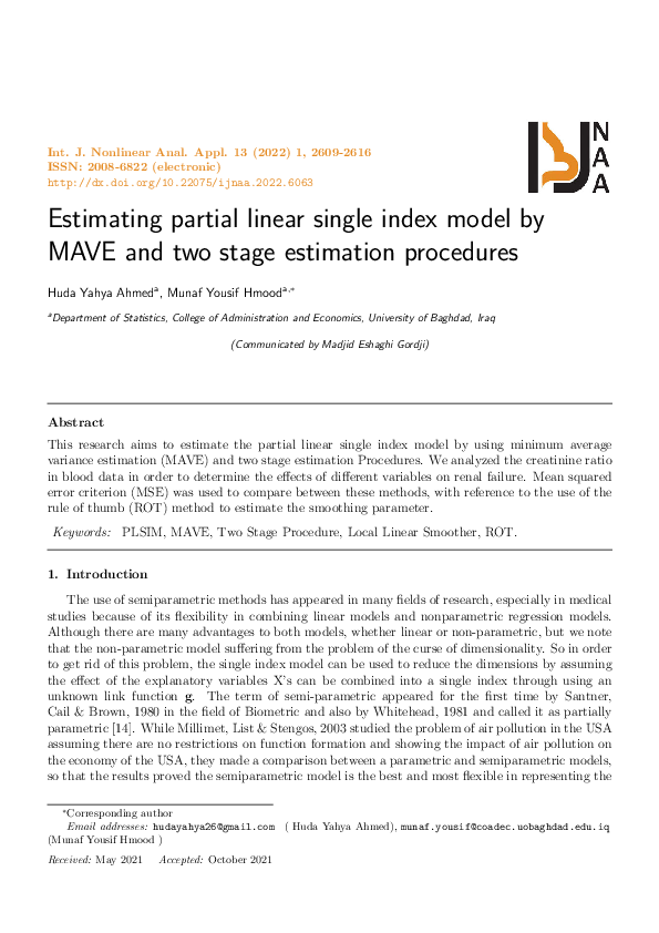 (PDF) Estimating partial linear single index model by MAVE and two ...