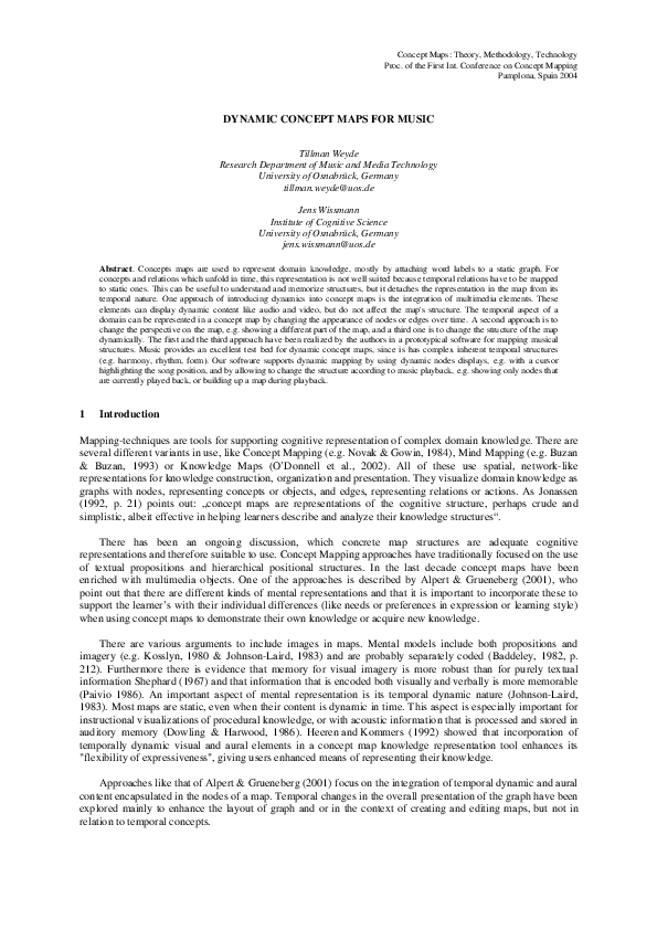 (PDF) Dynamic Concept Maps for Music
