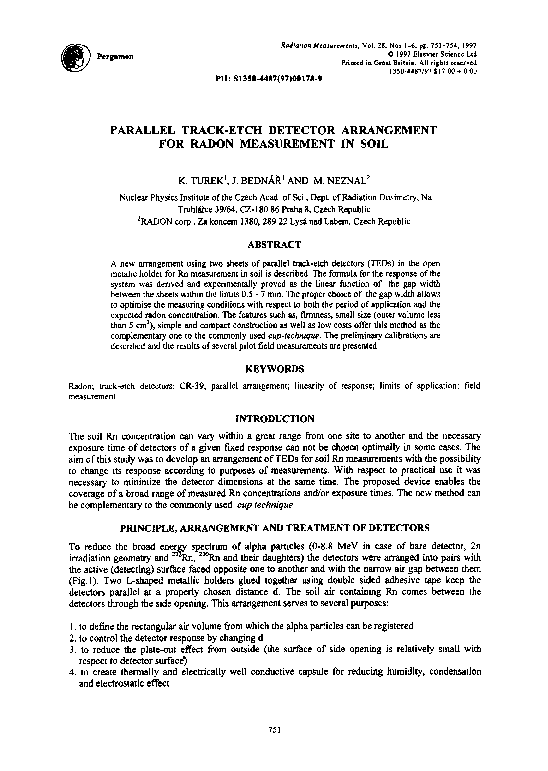 (PDF) Parallel track-etch detector arrangement for radon measurement in ...