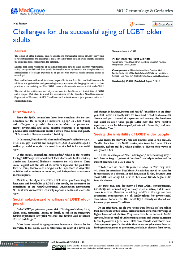 (PDF) Challenges for the successful aging of LGBT older adults