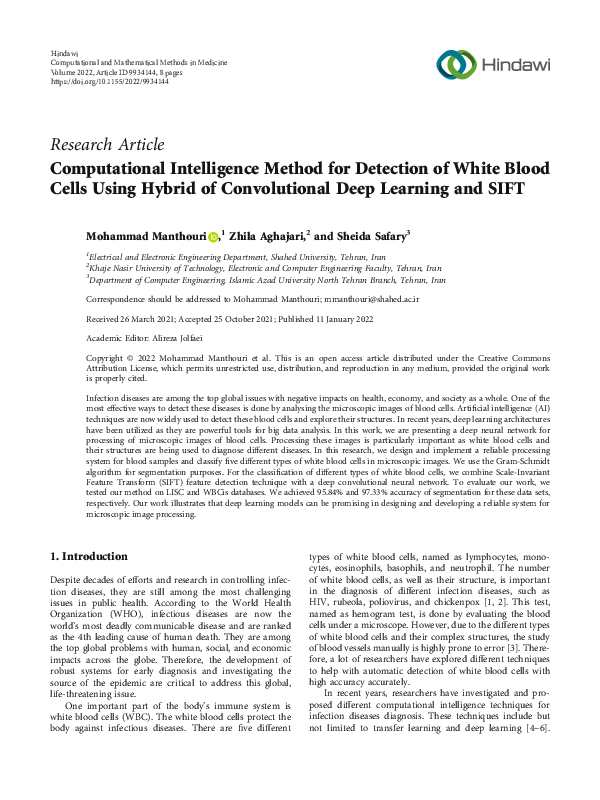 (PDF) Computational Intelligence Method for Detection of White Blood ...