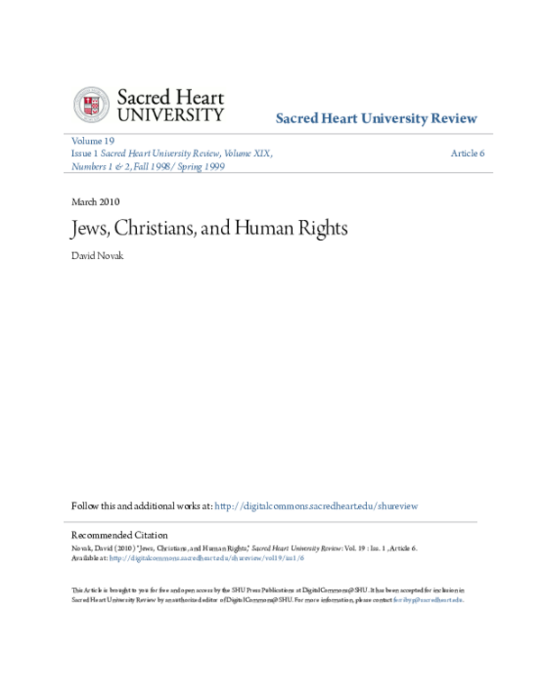 (PDF) Jews, Christians, and Human Rights