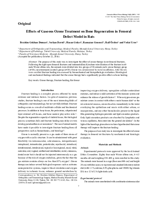 (PDF) Effects of Gaseous Ozone Treatment on Bone Regeneration in ...