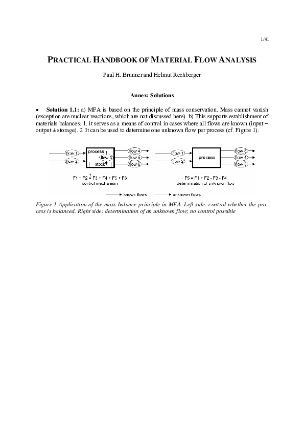 (PDF) Practical handbook of material flow analysis