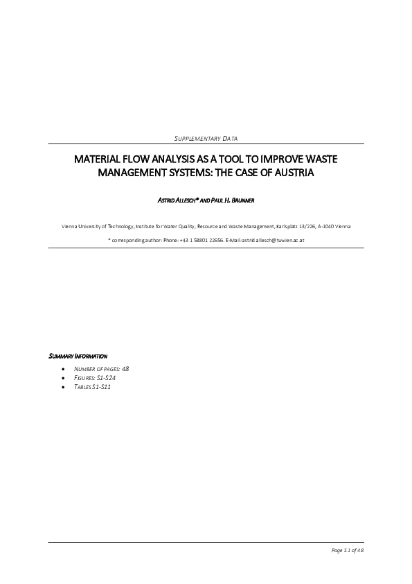 (PDF) Material Flow Analysis as a Tool to improve Waste Management ...