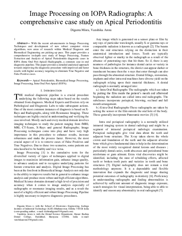 (PDF) Image Processing on IOPA Radiographs: A comprehensive case study ...