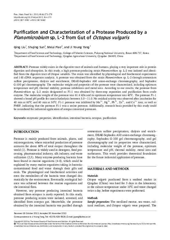 (PDF) Purification and characterization of protease enzyme from native ...