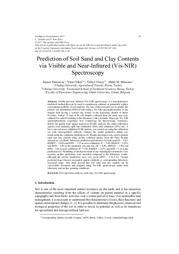 (PDF) Prediction of Soil Sand and Clay Contents via Visible and Near ...
