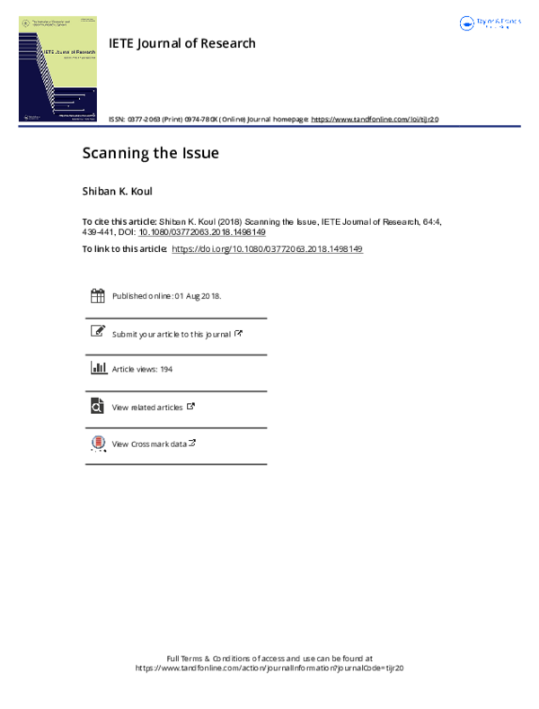 (PDF) Scanning the Issue