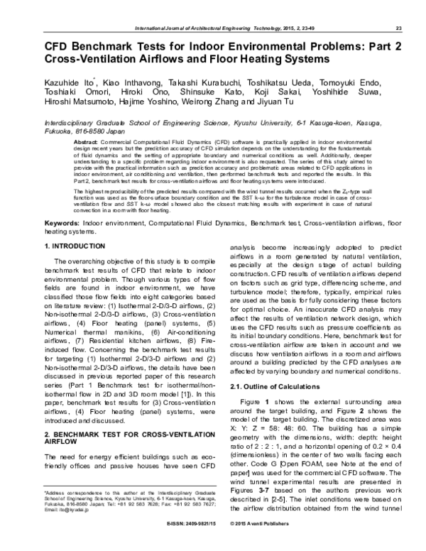 (PDF) CFD Benchmark Tests for Indoor Environmental Problems: Part 2 ...