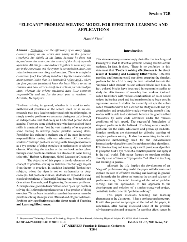 (PDF) Elegant" problem solving model for effective learning and ...