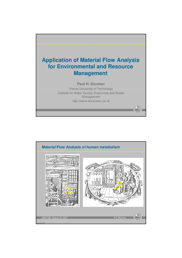 (PDF) Application of Material Flow Analysis for Environmental and ...